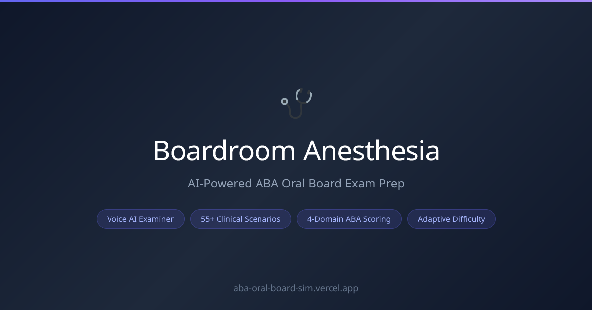 Boardroom Anesthesia - AI-Powered ABA Oral Board Exam Prep